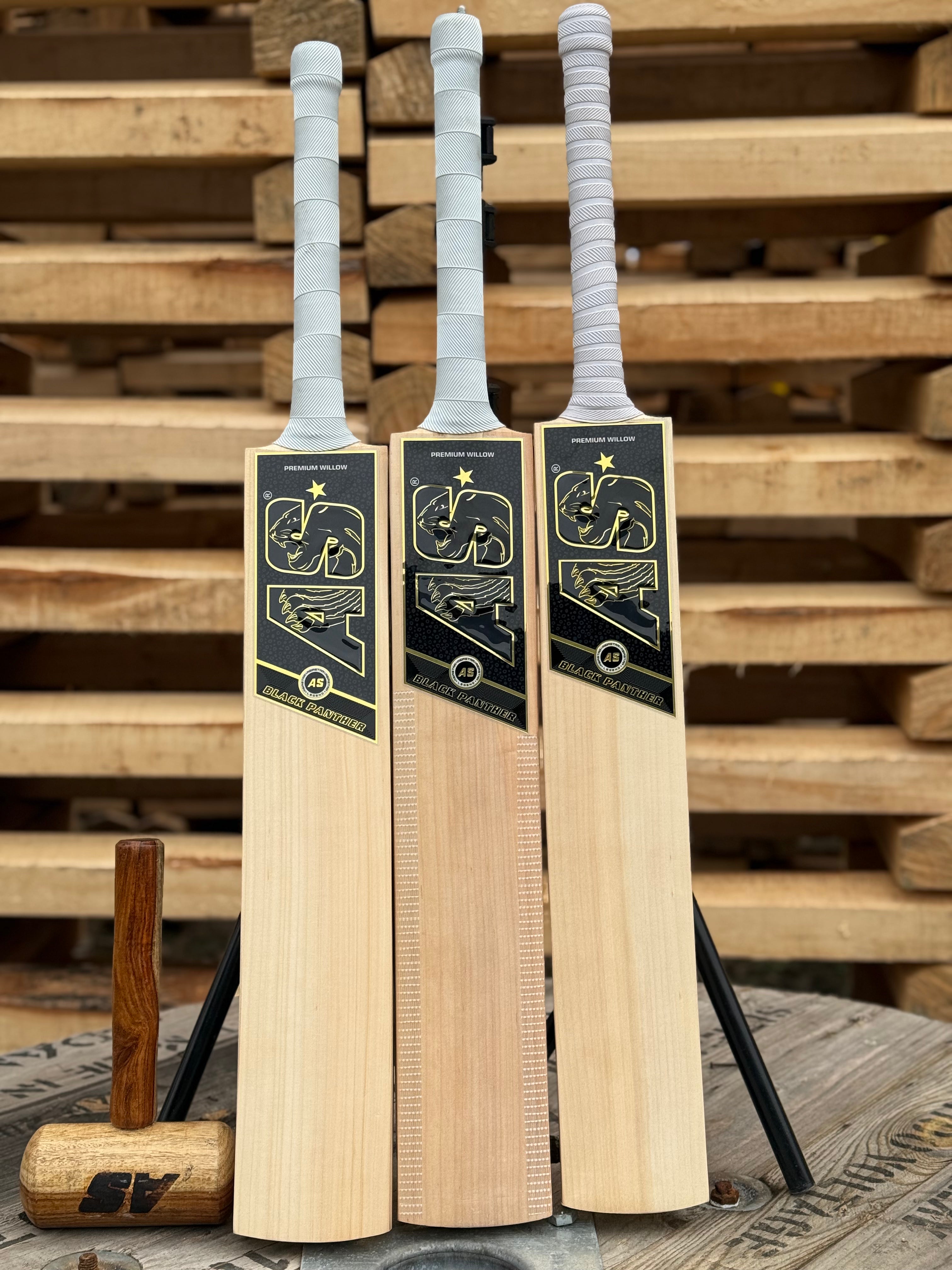 Premium Grade Kashmir Willow Cricket Bat visible grains | Black Panthe ...